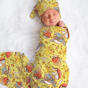 Personalized Swaddle Pikachu Pokemon Baby Cosplay, Hospital Reveal ...