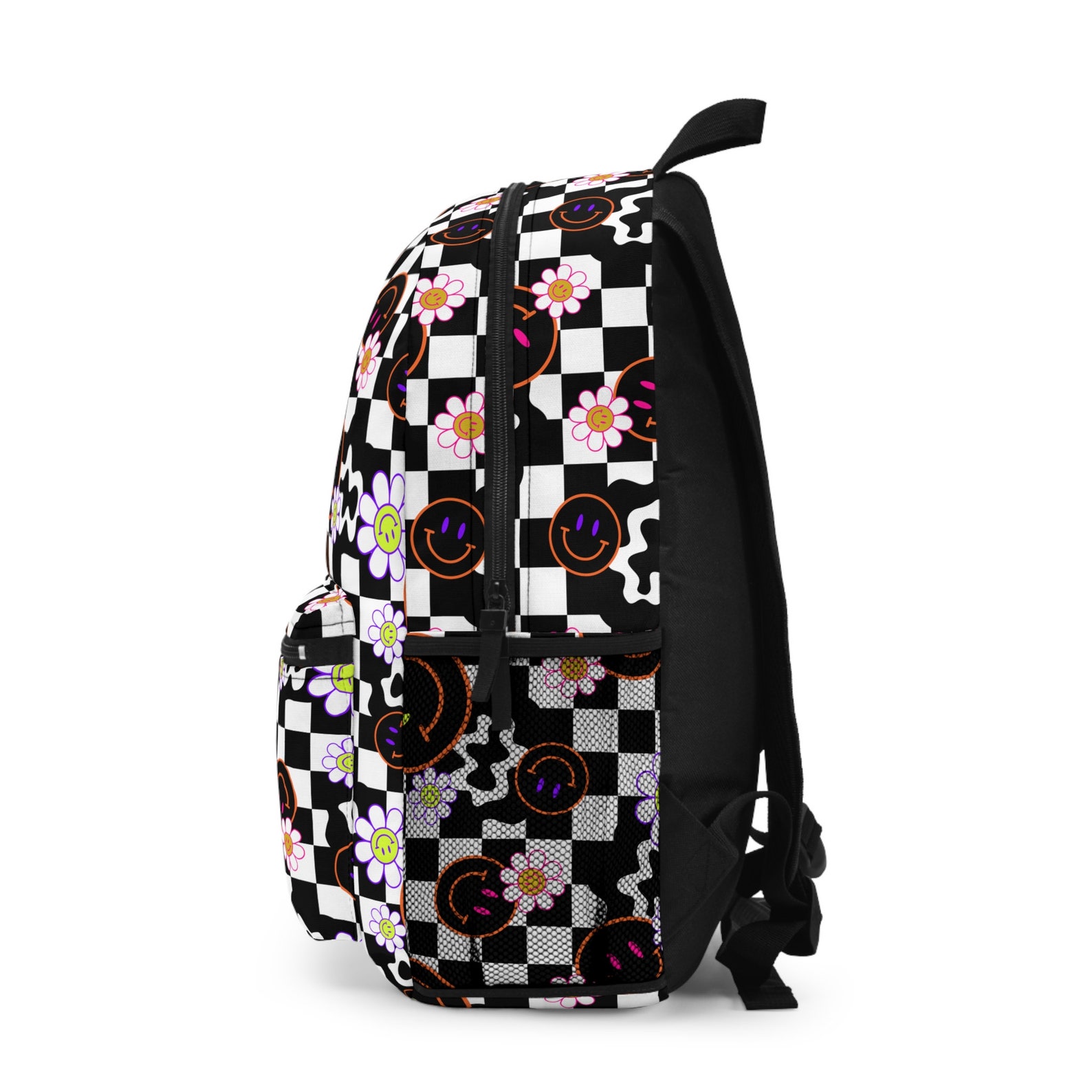 Personalized Backpack Smiley Face Checkered, Back to School Gifts for ...