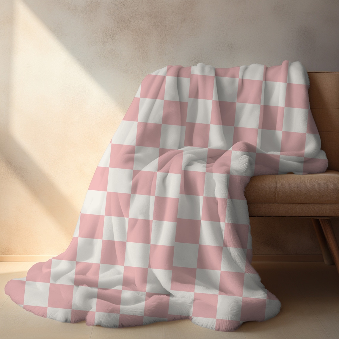 Pink and White Checkered Blanket, Pink Girls Blanket, Checkerboard ...