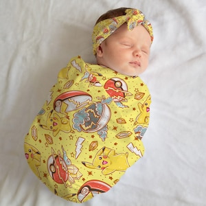 Personalized Swaddle Pikachu Pokemon Baby Cosplay, Hospital Reveal ...