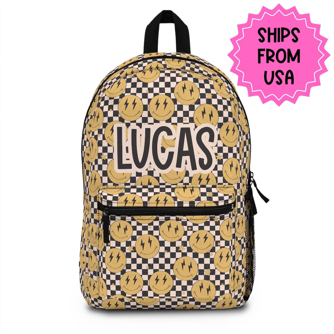 Personalized Backpack Smiley Face, Back to School Boys Bag Kids Toddler ...