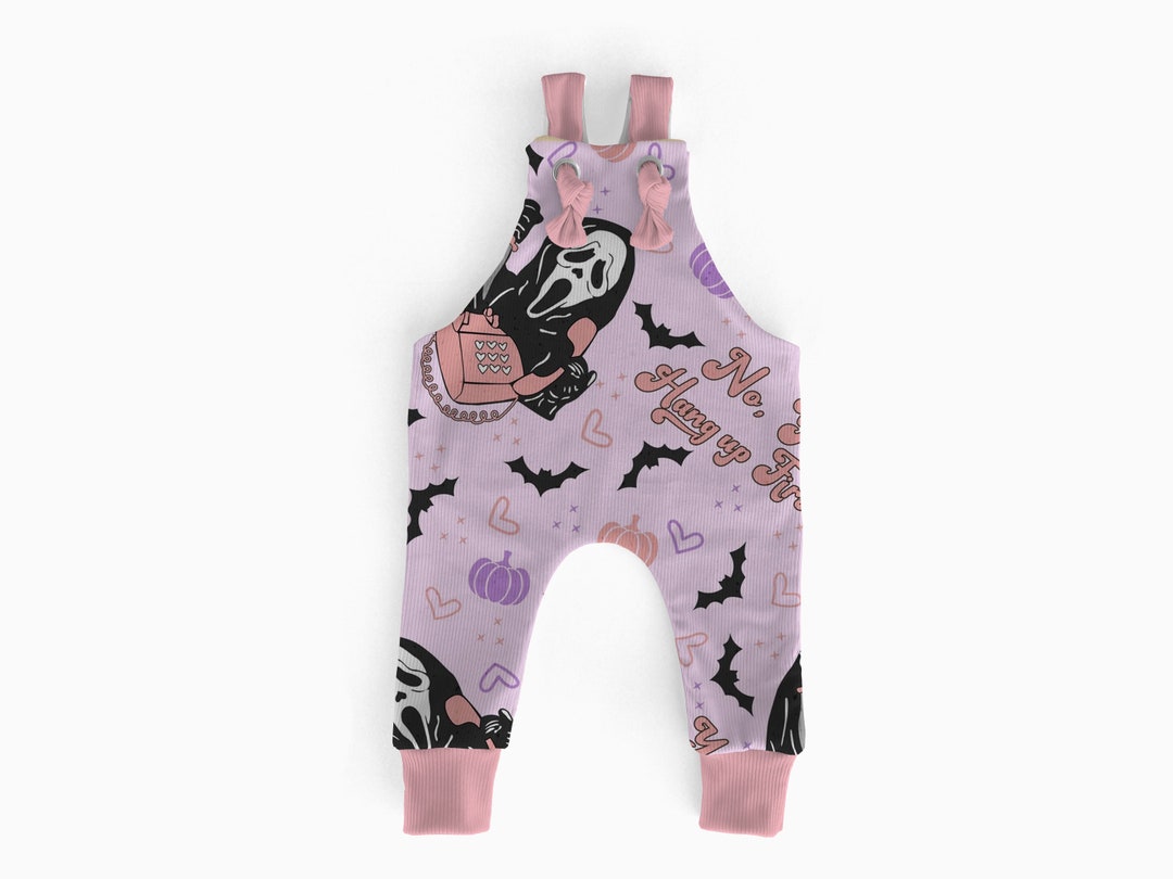Pink Ghost Girl Knotted Overalls, Scream Ghost Clothing, Girls Long ...
