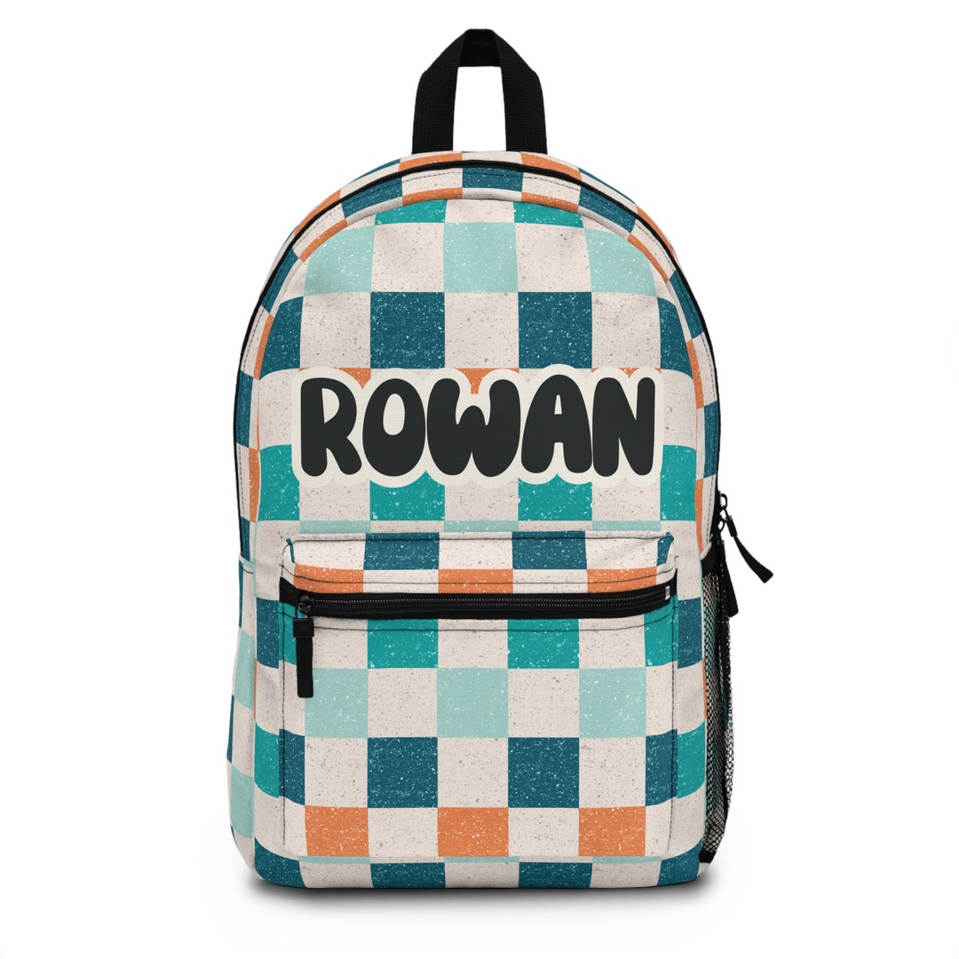 Personalized Backpack Checkered, Back to School Boys Bag Kids Toddler ...
