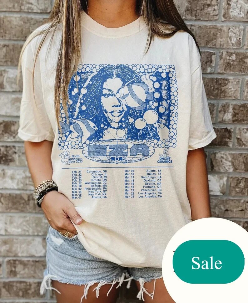 90s Vintage SZA SOS Full Tracklist Shirt, SZA Tee, Sza S.O.S Tour Shirt ...