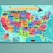 Funny Travel Map United States Map USA Map Kids Canvas - Etsy