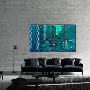 Computer Motherboard Wall Art, Cirquit Board Print, Programming Poster ...