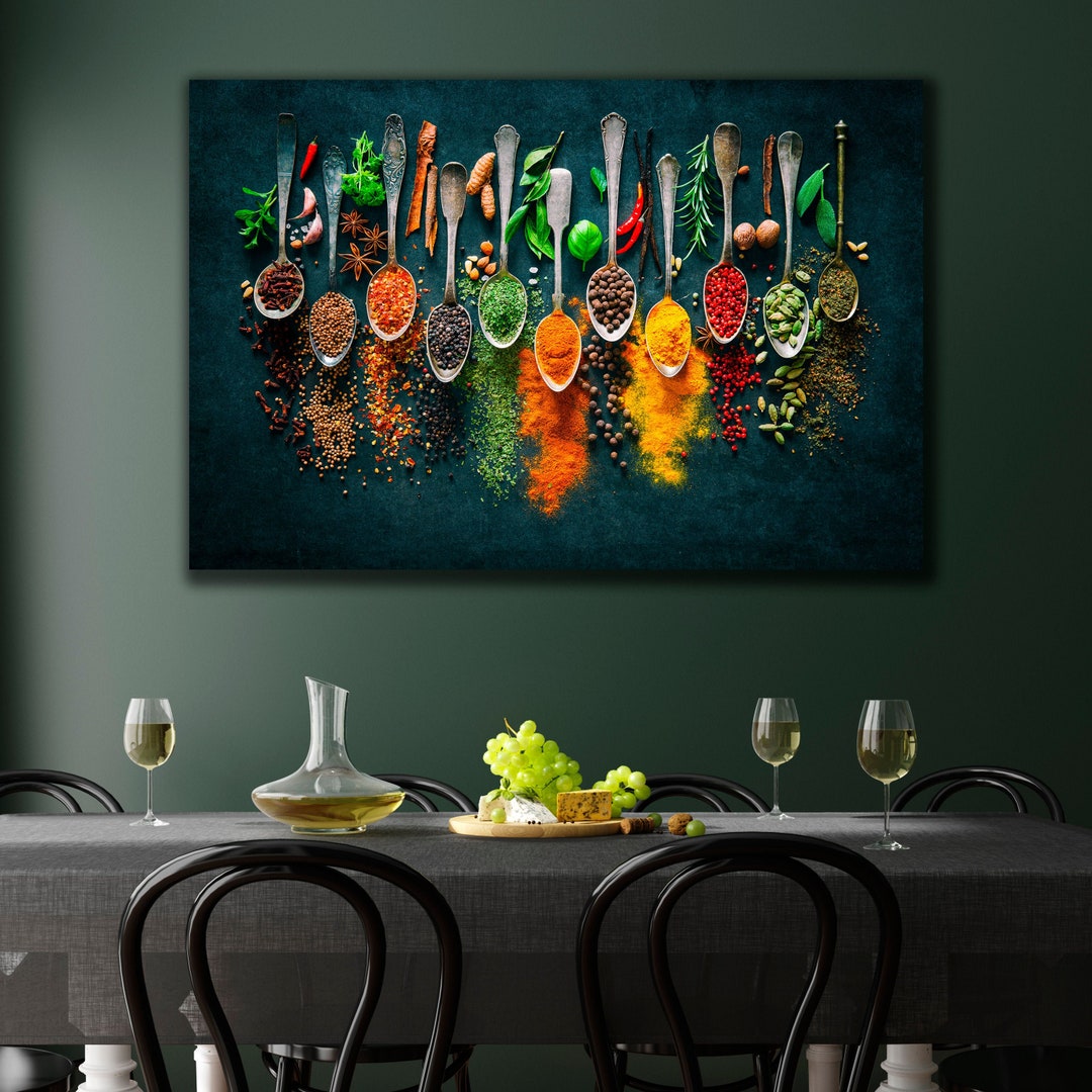 Spices Canvas Print: Colorful Food Art, Restaurant Decor - Etsy