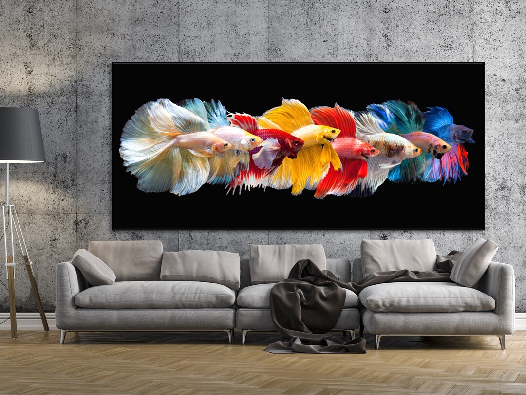 Fish Canvas Print, Betta Fish Wall Art, Colorful Fish Canvas ...