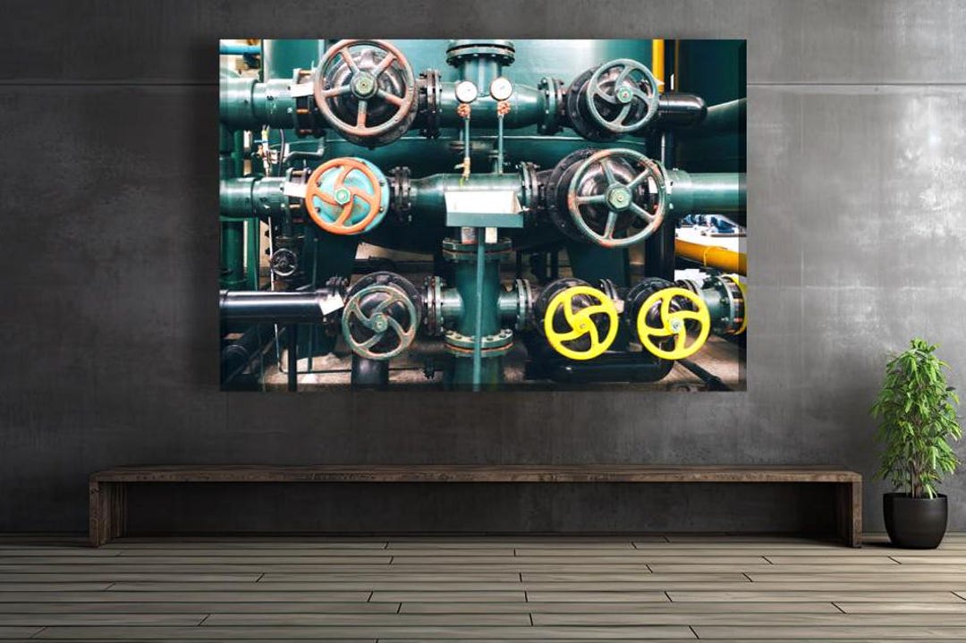 Industrial Valves Canvas Print: Heavy Industry Artwork, Engineer Gift ...
