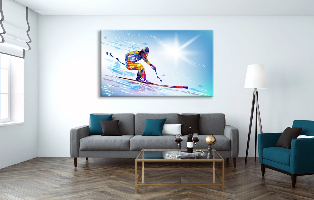 Skiing Wall Art, Snow Skiing Poster, Ski Wall Decor, Snow Snow Ski ...