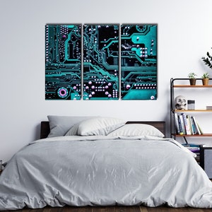 Circuit Board Art, Computer Scince Print, Science Art, Motherboard ...