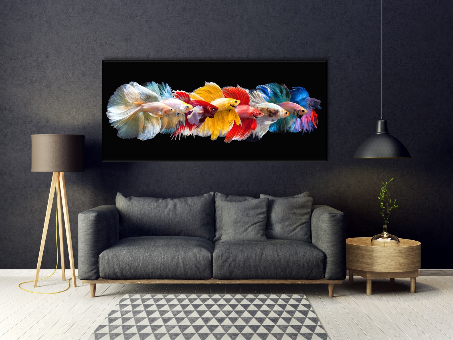 Fish Canvas Print Betta Fish Wall Art Colorful Fish Canvas | Etsy