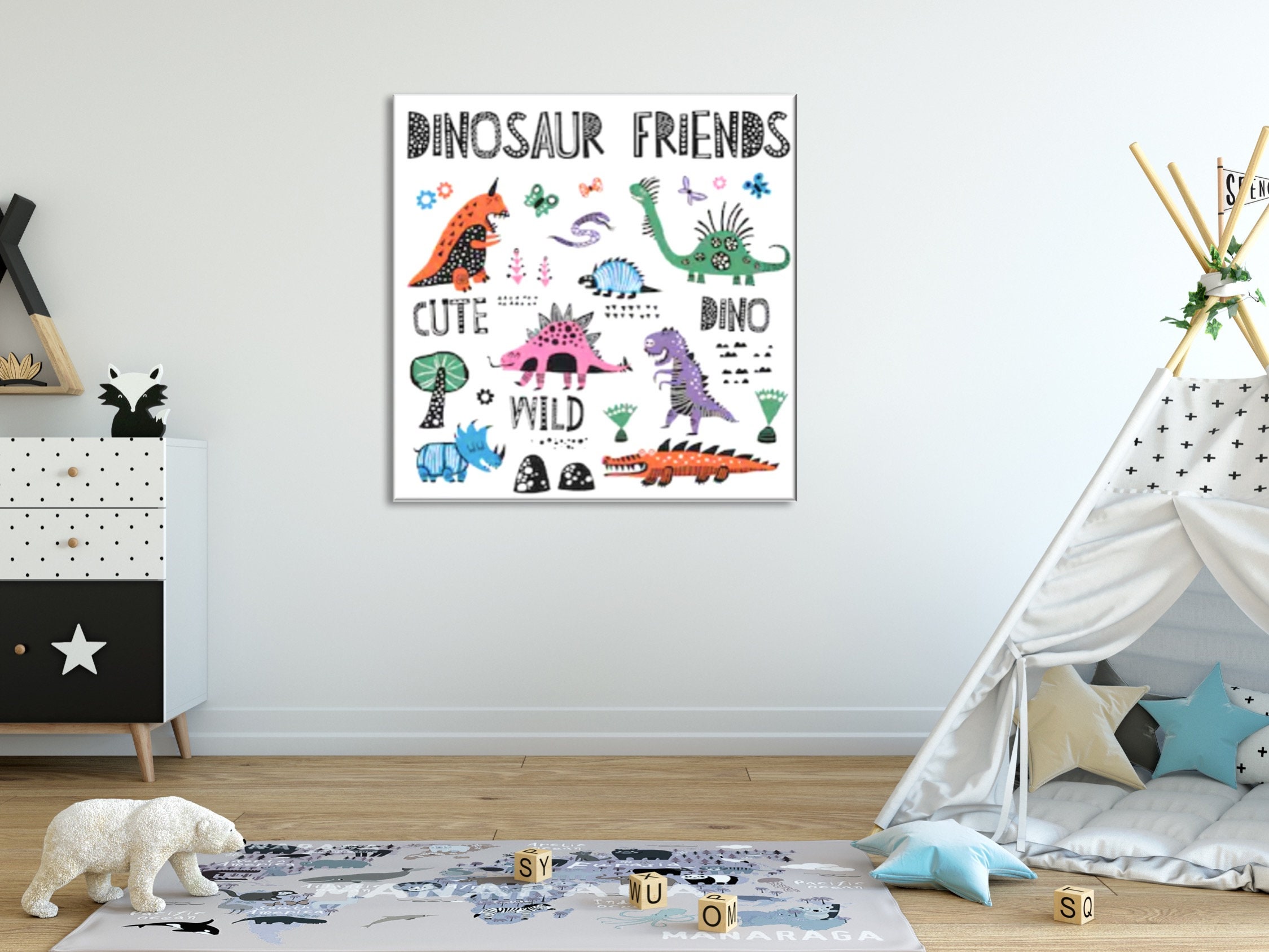 Dinosaurs Wall Art Dinosaurs Canvas Print Dino Poster | Etsy