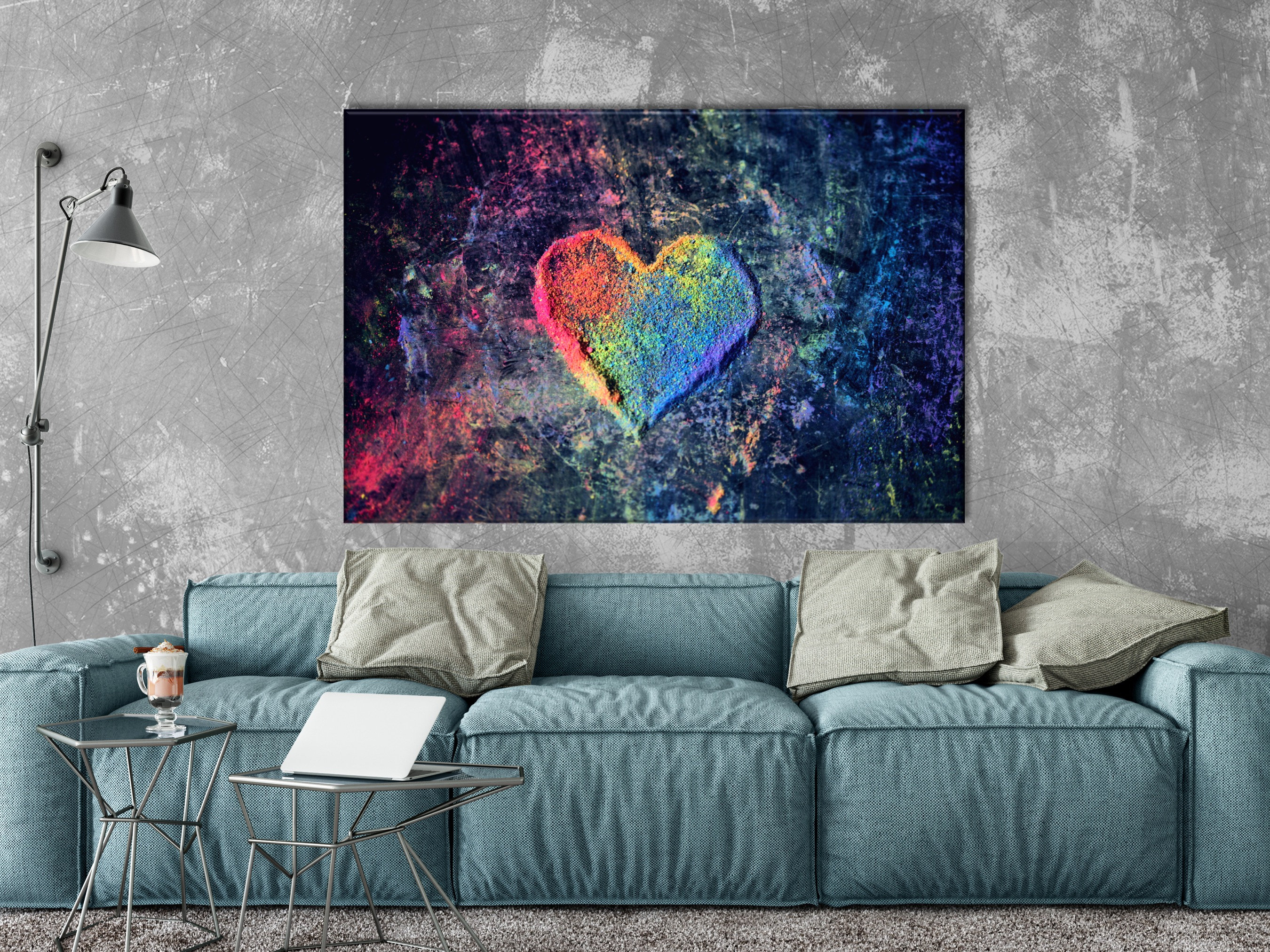 Hearts Canvas Love Wall Art Heart Poster Graffiti Art | Etsy