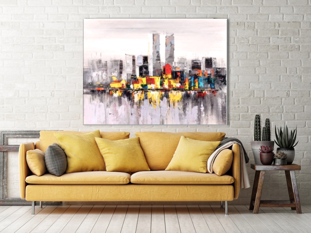 New York Wall Art Abstract Painting of New York Print New - Etsy