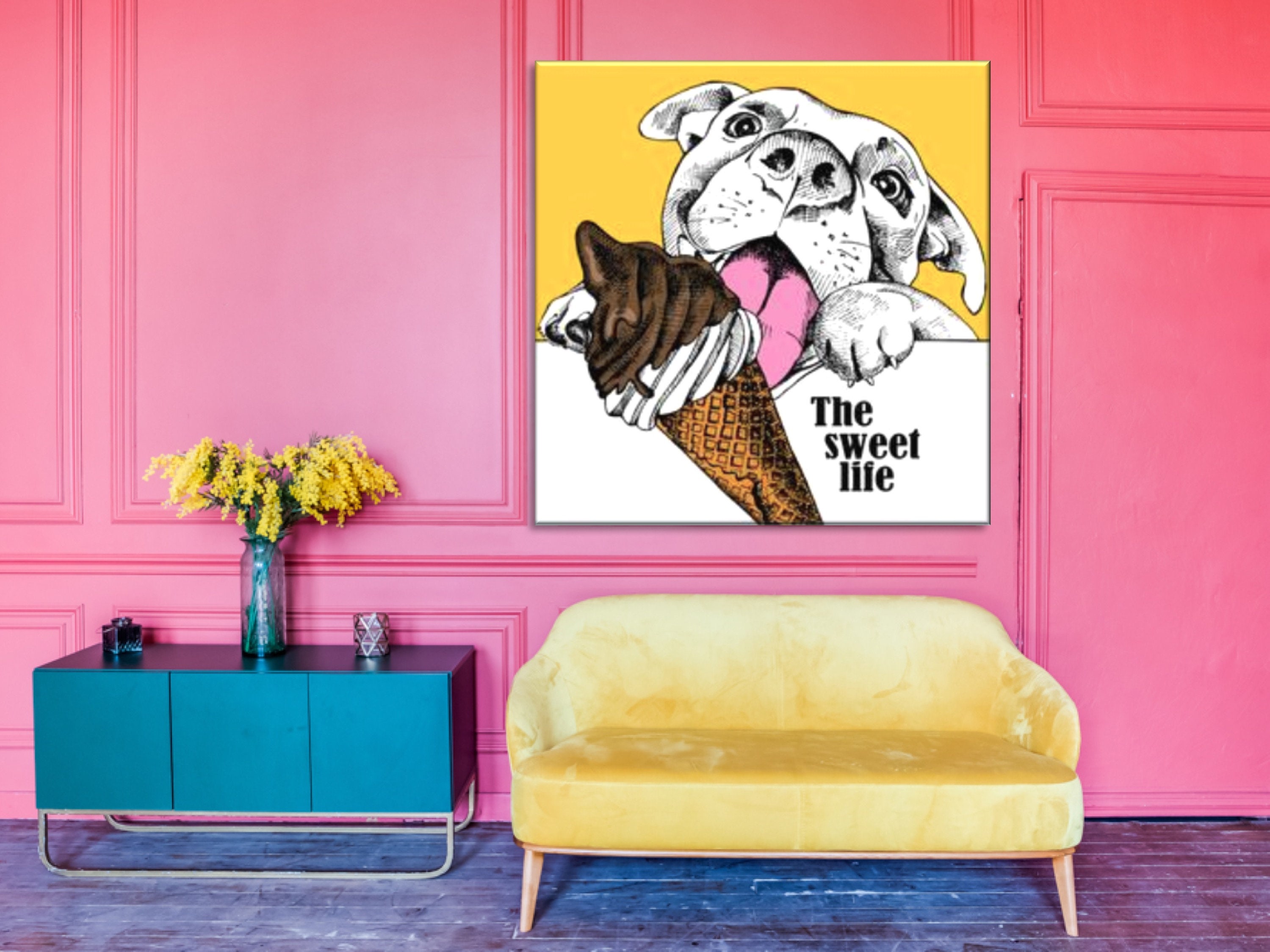 Pop Art Wall Decor Stretched Ready to Hang Wall Art | Etsy