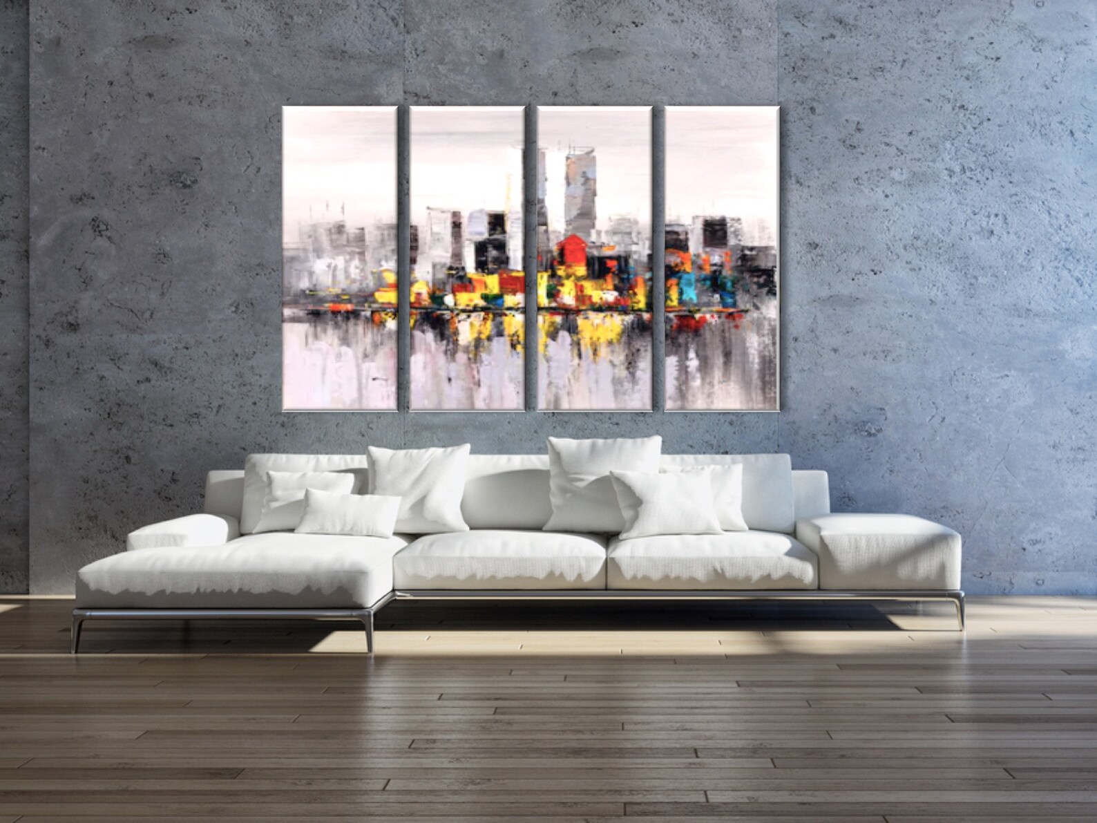 New York Wall Art Abstract Painting of New York Print New - Etsy