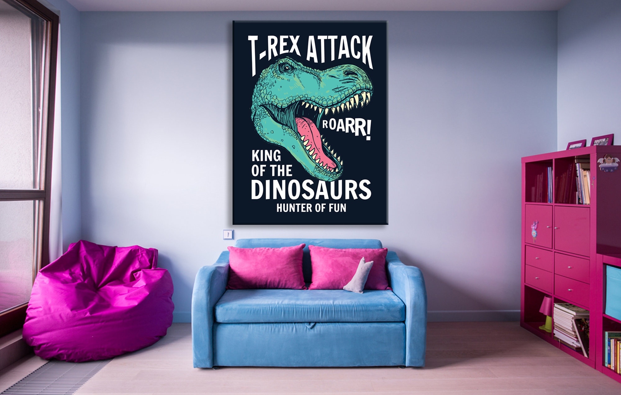 Dinosaur Print T-Rex Dinosaur Poster Dino Canvas Print | Etsy