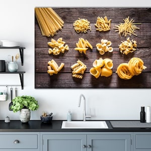 Italian Pasta, Rustic Wooden Style Decor, Pasta Wall Art, Italian ...