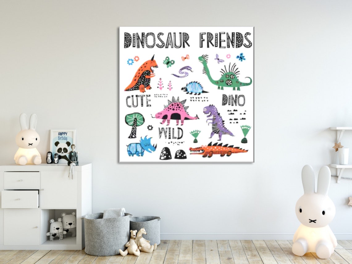 Dinosaurs Wall Art Dinosaurs Canvas Print Dino Poster | Etsy