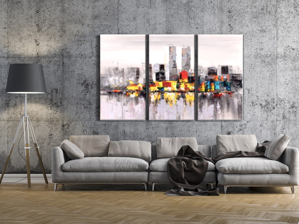 New York Wall Art Abstract Painting of New York Print New - Etsy