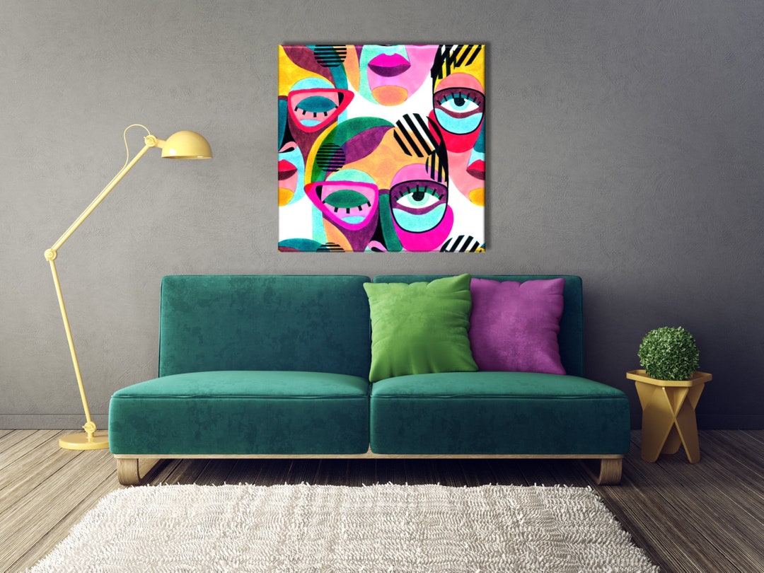 Picasso Style Canvas Print: Modern Abstract Psychedelic Art - Etsy