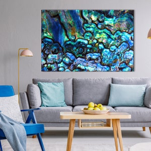 Abalone Perl Shell Canvas Print Abstract Art Rainbow Art | Etsy