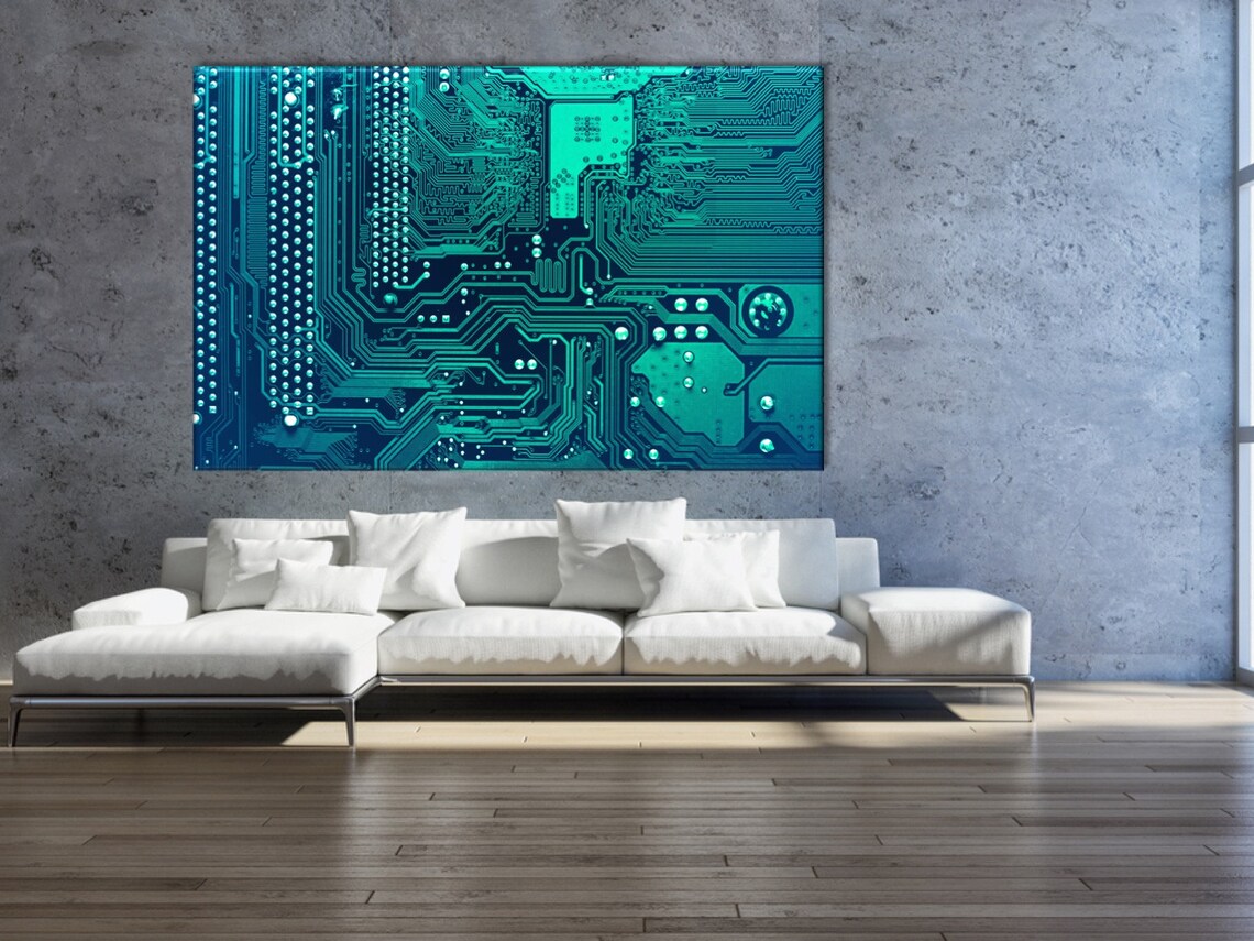 Computer Motherboard Wall Art Cirquit board print | Etsy