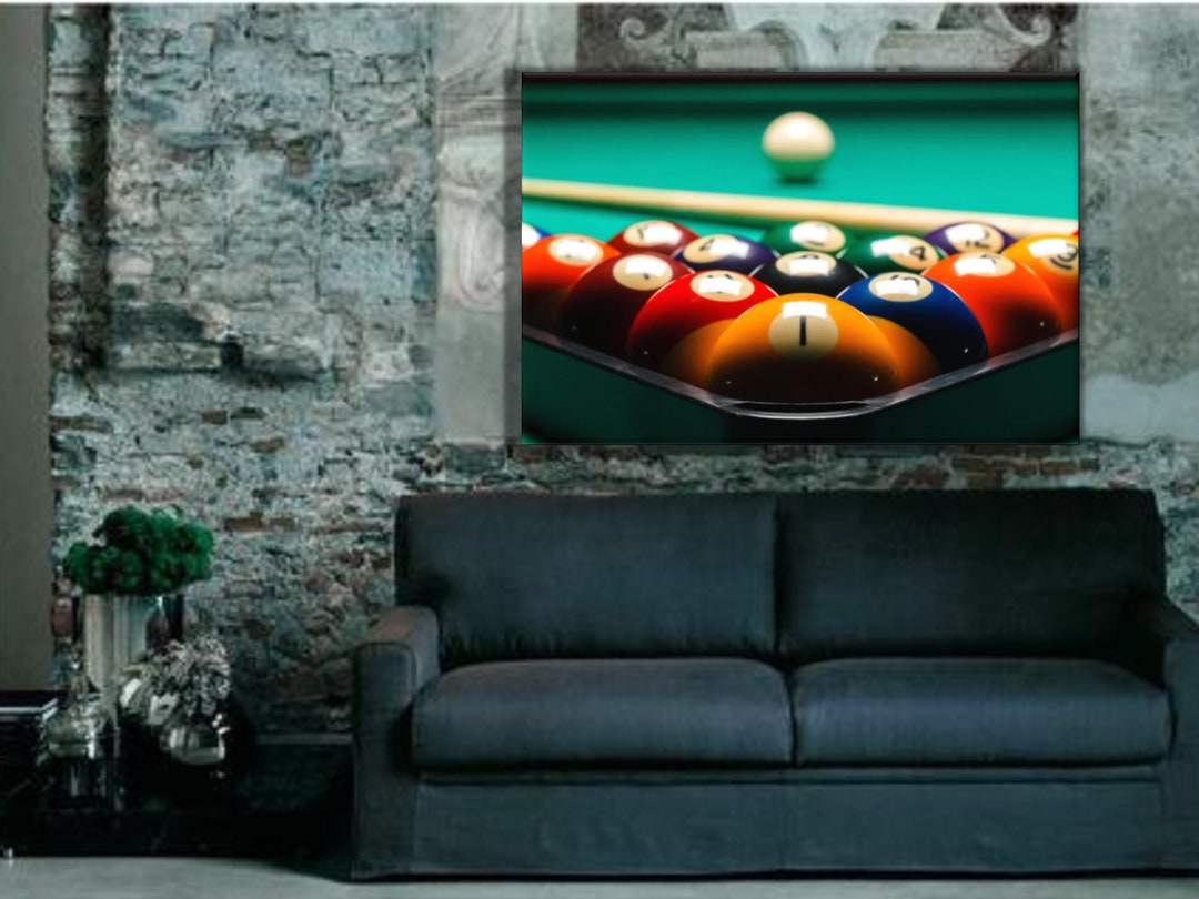 Billiards Wall Decor, Pool Table Photo Print, Billiards Stretched Ready ...