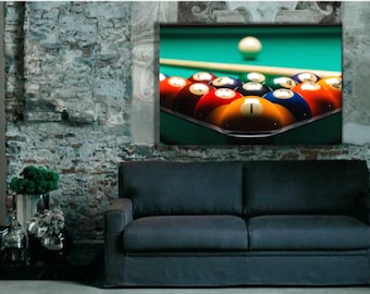 Pool Table Wall Art, Billiards Art for Sale, Game Room Decor, Pool Room ...