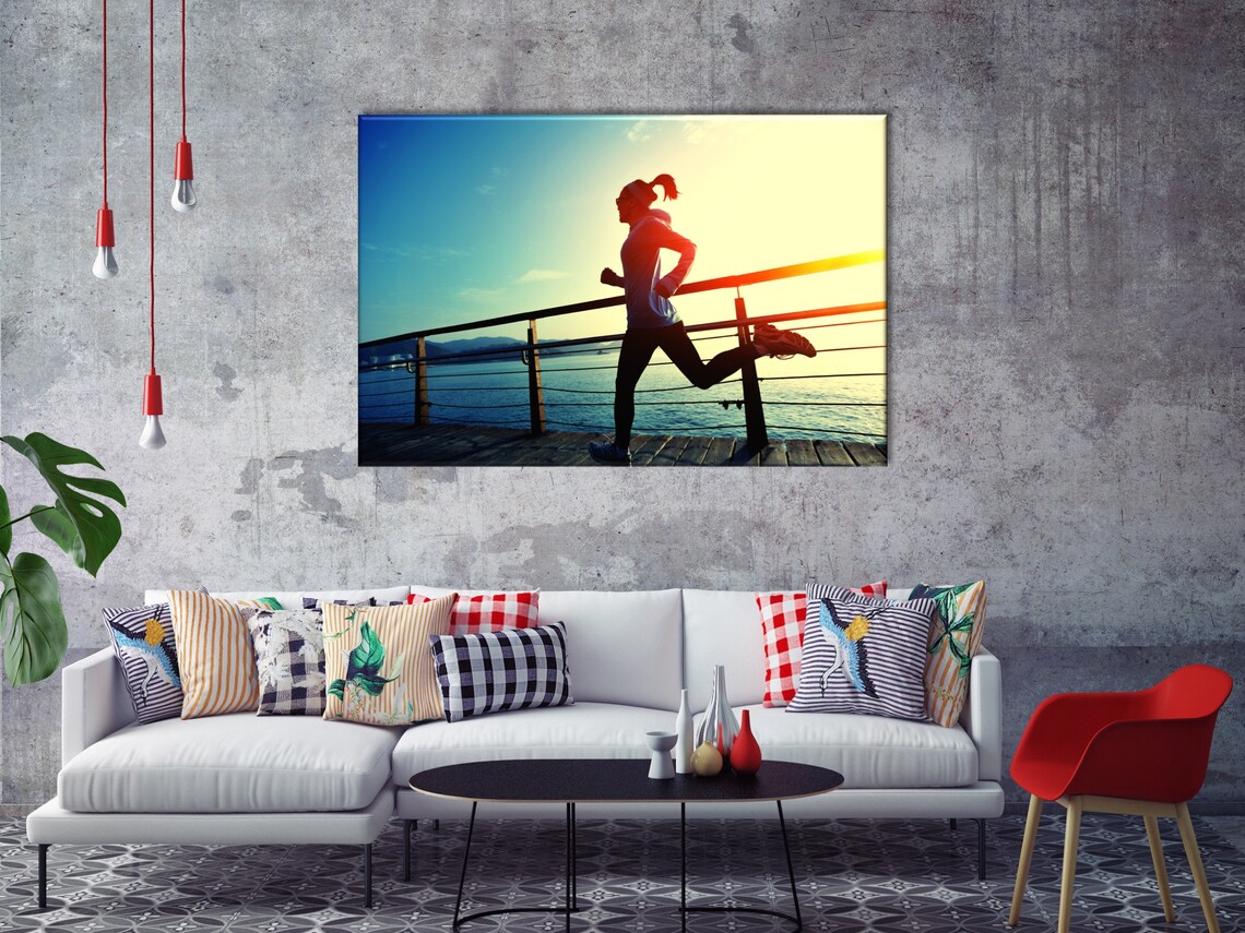Runner Canvas Gym Wall Art Sports and Motivation Art Gym | Etsy