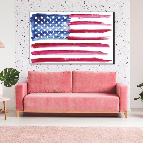 United States Flag Canvas Wall Art - Etsy