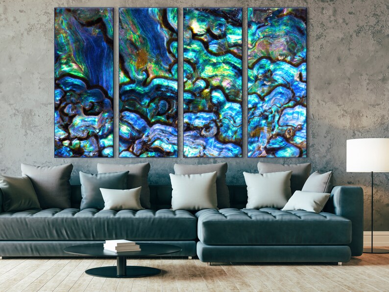 Abalone Perl Shell Canvas Print Abstract Art Rainbow Art - Etsy