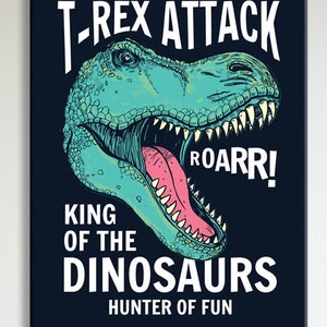 Dinosaur Print, T-rex Dinosaur Poster, Dino Canvas Print - Etsy