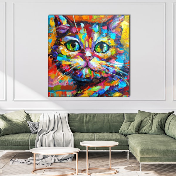 Modern Cat Art - Etsy