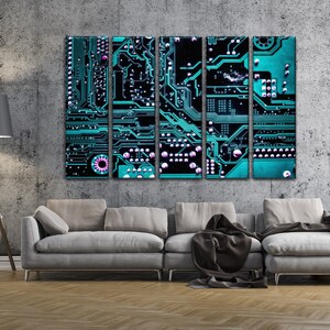 Circuit Board Art, Computer Scince Print, Science Art, Motherboard ...