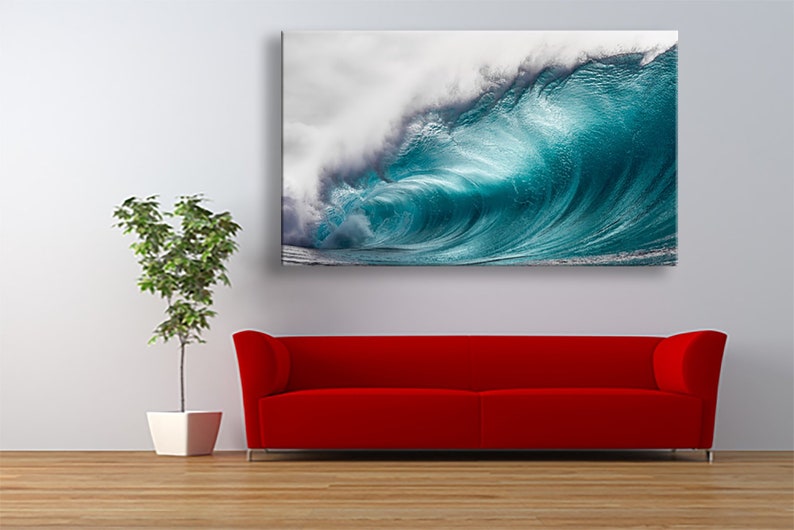 Surfing wave Poster surfing wall art Wave Canvas Print | Etsy