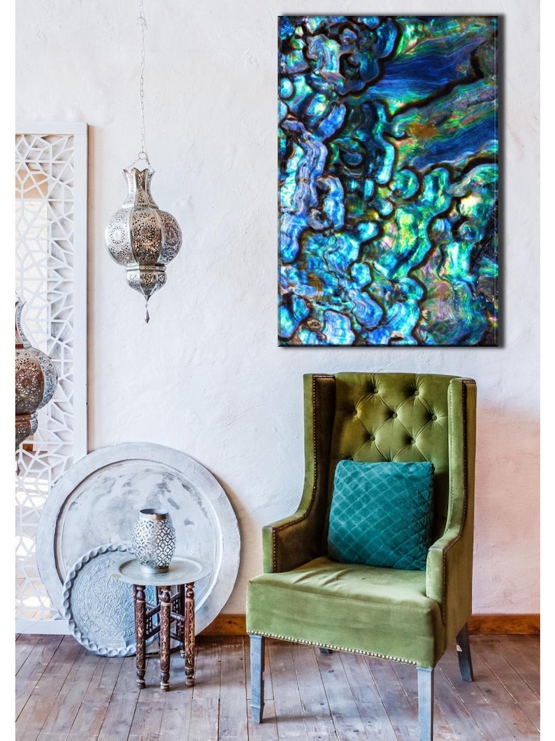 Abalone Perl Shell Canvas Print Abstract Art Rainbow Art - Etsy
