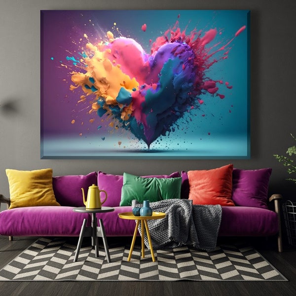 Large Heart Painting - Etsy