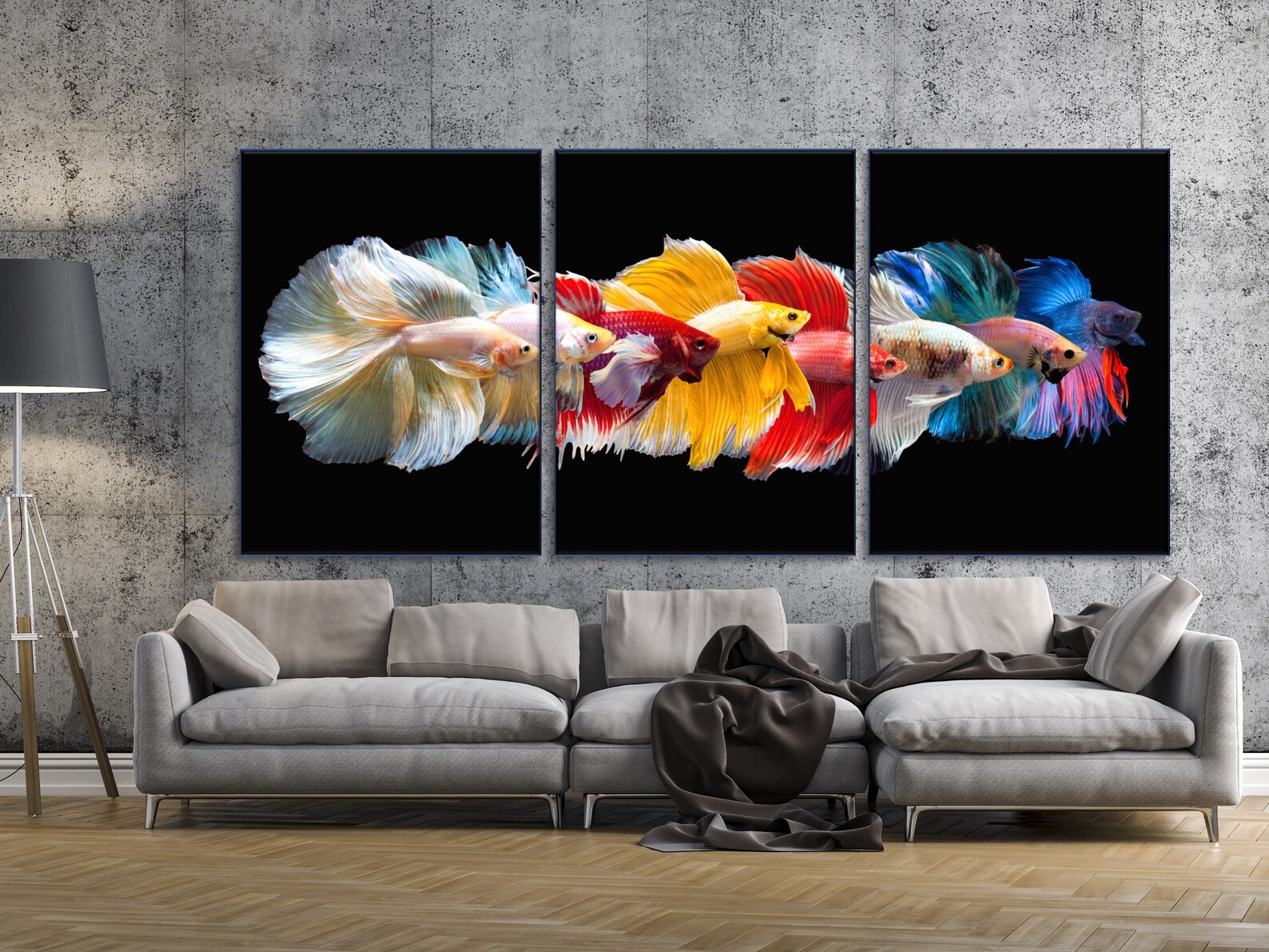 Fish Canvas Print Betta Fish Wall Art Colorful Fish Canvas | Etsy