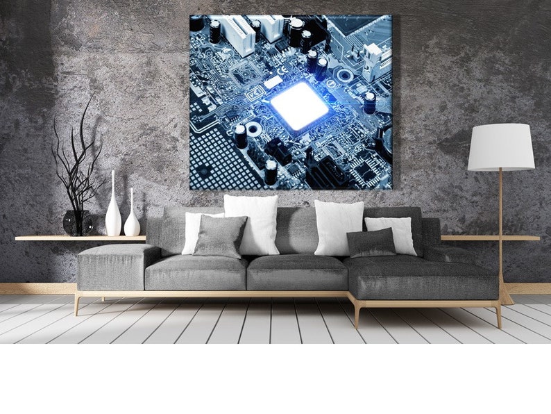 IT Office Wall Decor Circuit Board Canvas Motherboard | Etsy