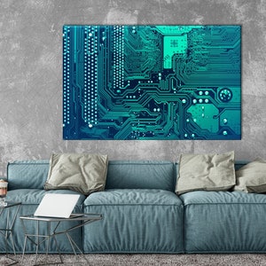 Computer Motherboard Wall Art, Cirquit Board Print, Programming Poster ...