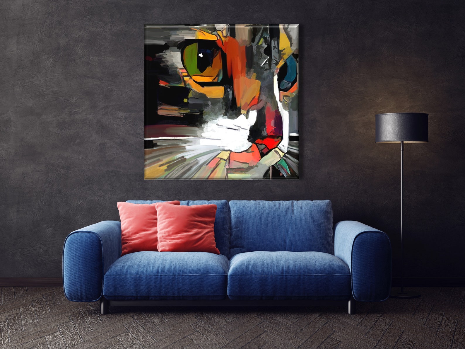 Cat Art Print Modern Art Cat Lovers Gift Cat Wall Art Cat - Etsy