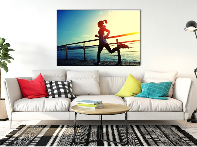 Runner Canvas Gym Wall Art Sports and Motivation Art Gym | Etsy