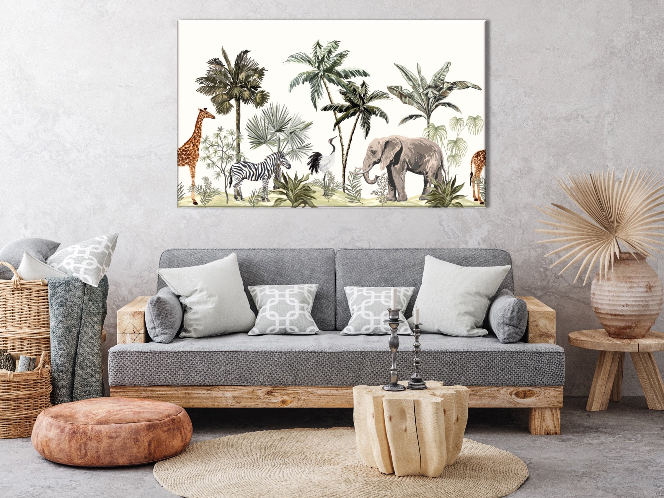 Safari Wall Art Jungle Safari Canvas Print Jungle Animals | Etsy