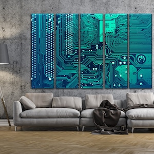 Computer Motherboard Wall Art, Cirquit Board Print, Programming Poster ...