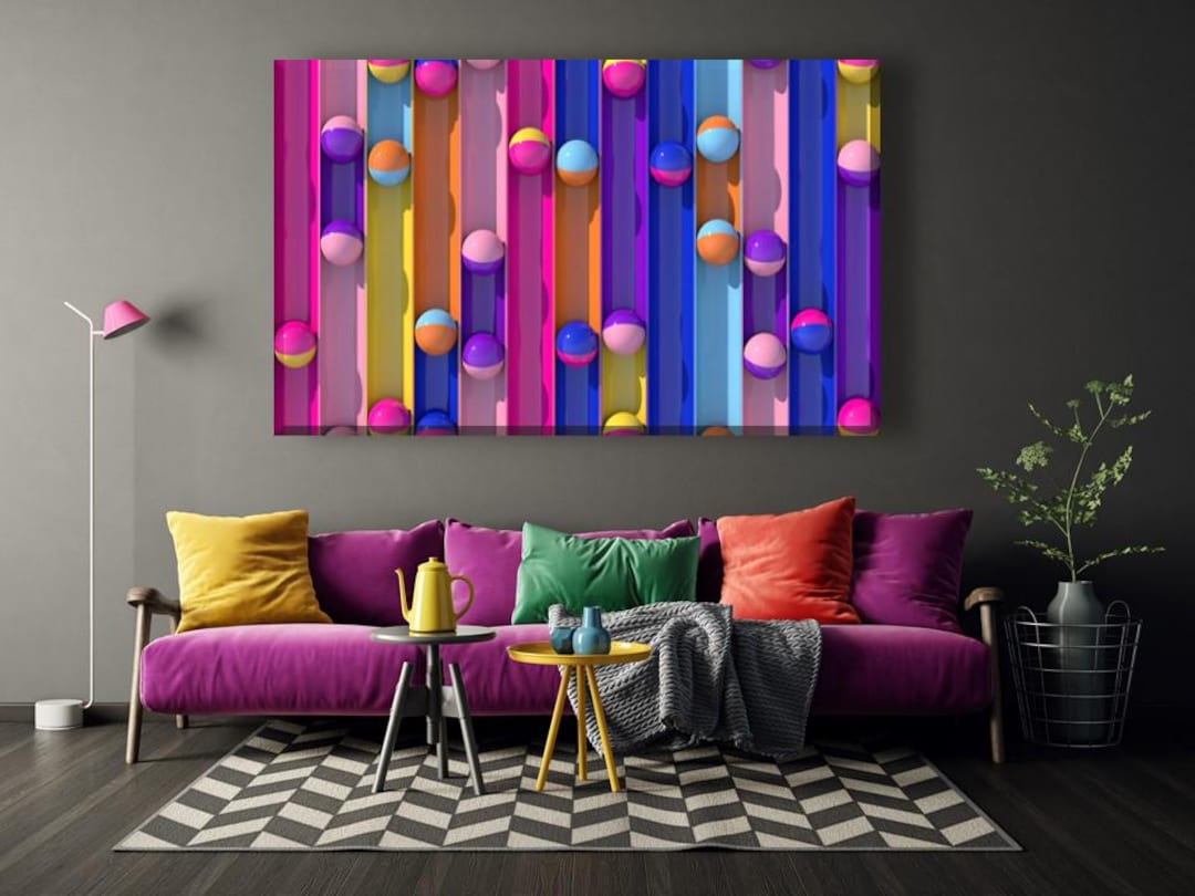 Colorful Optical Illusion Art, 3D Effect Abstract Art, Illusion Wall ...