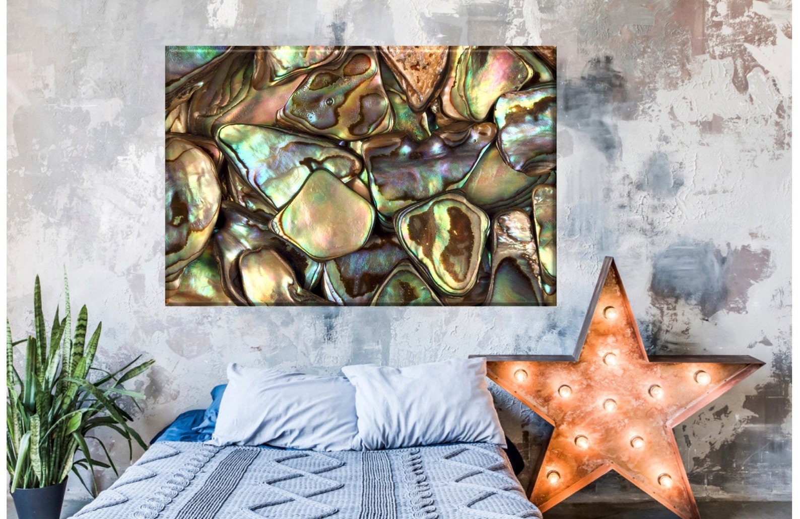 Abalone Shell Wall Art Perl Shell Canvas Abstract Wall Art - Etsy