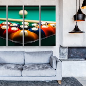 Billiards Wall Decor, Pool Table Photo Print, Billiards Stretched Ready ...