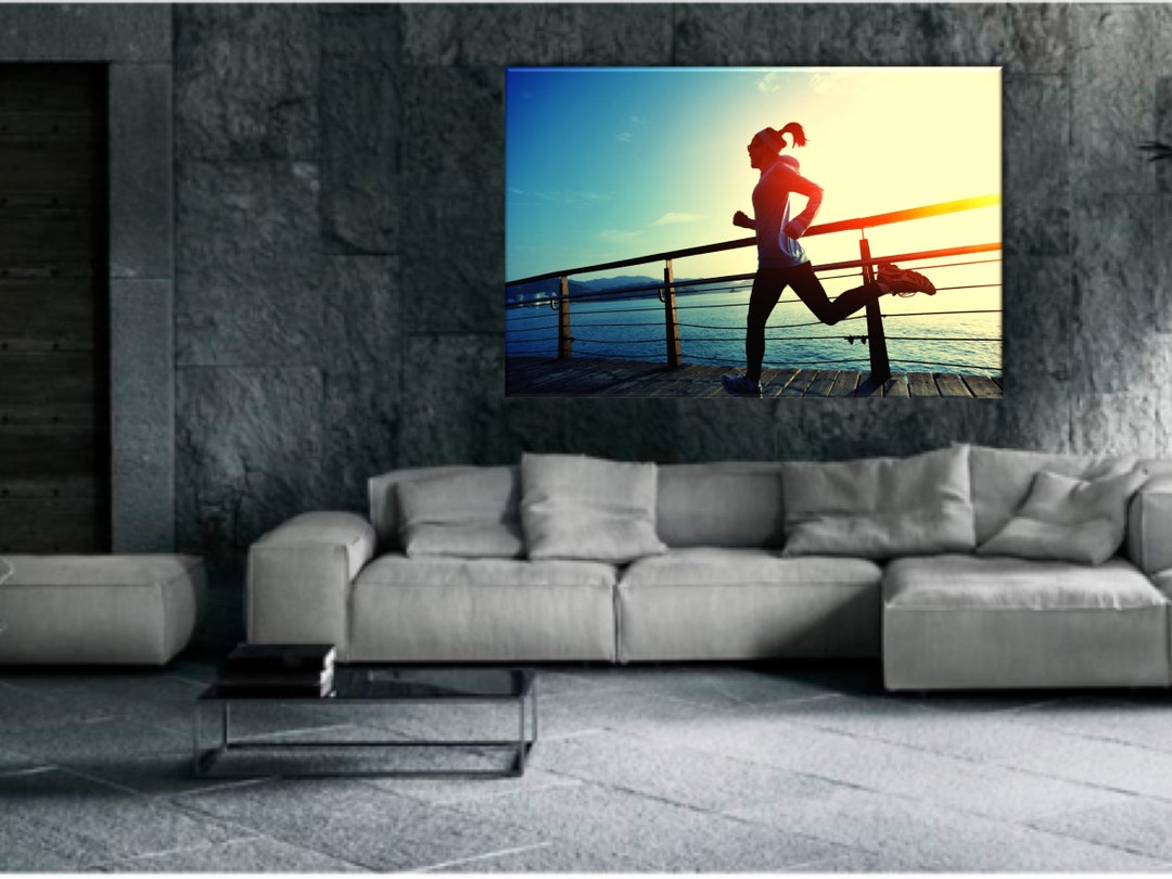 Runner Canvas, Gym Wall Art, Sports and Motivation Art, Gym Wall Decor ...